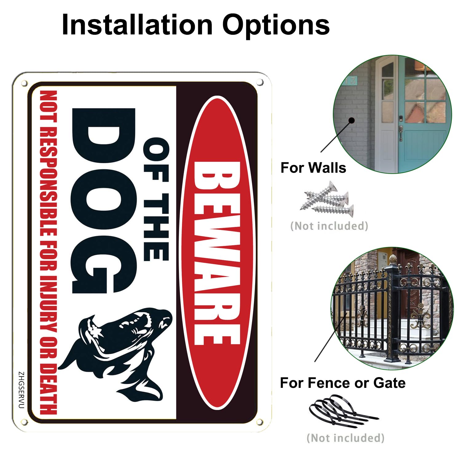 Snapklik.com : Warning Beware Of Dog Sign 10 X 7 Inches - Rust Free ...