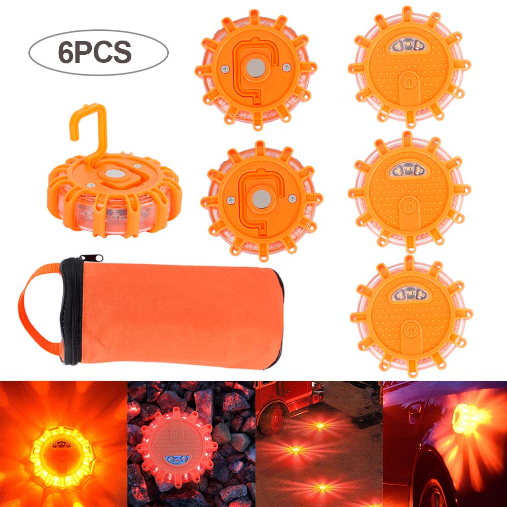 Buy 6PCS LED Road Light Emergency Signal Flare Flashing Warning Lights ...