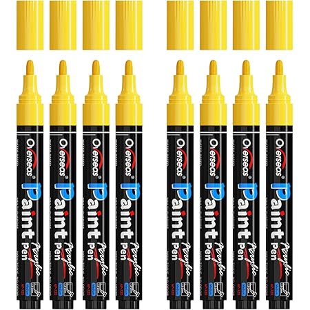 Amazon.com: Overseas Yellow Paint Pens Paint Markers - Permanent ...