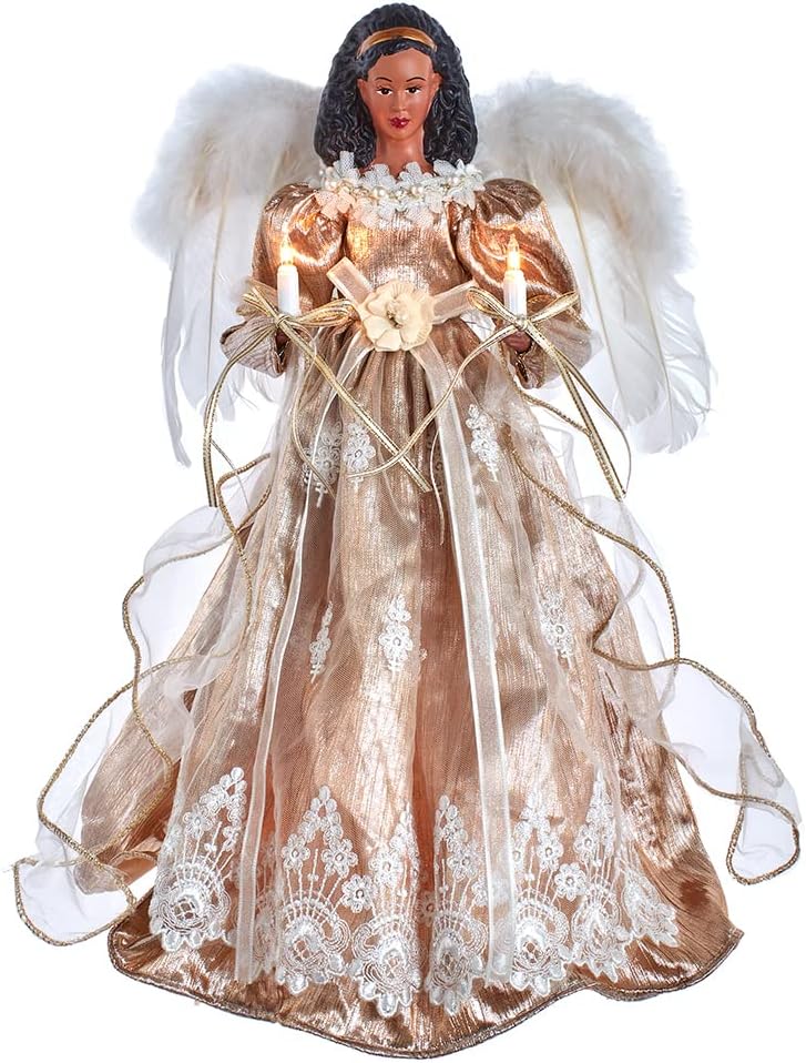 Amazon.com: UL 10-Light Black Angel Tree Topper : Home & Kitchen