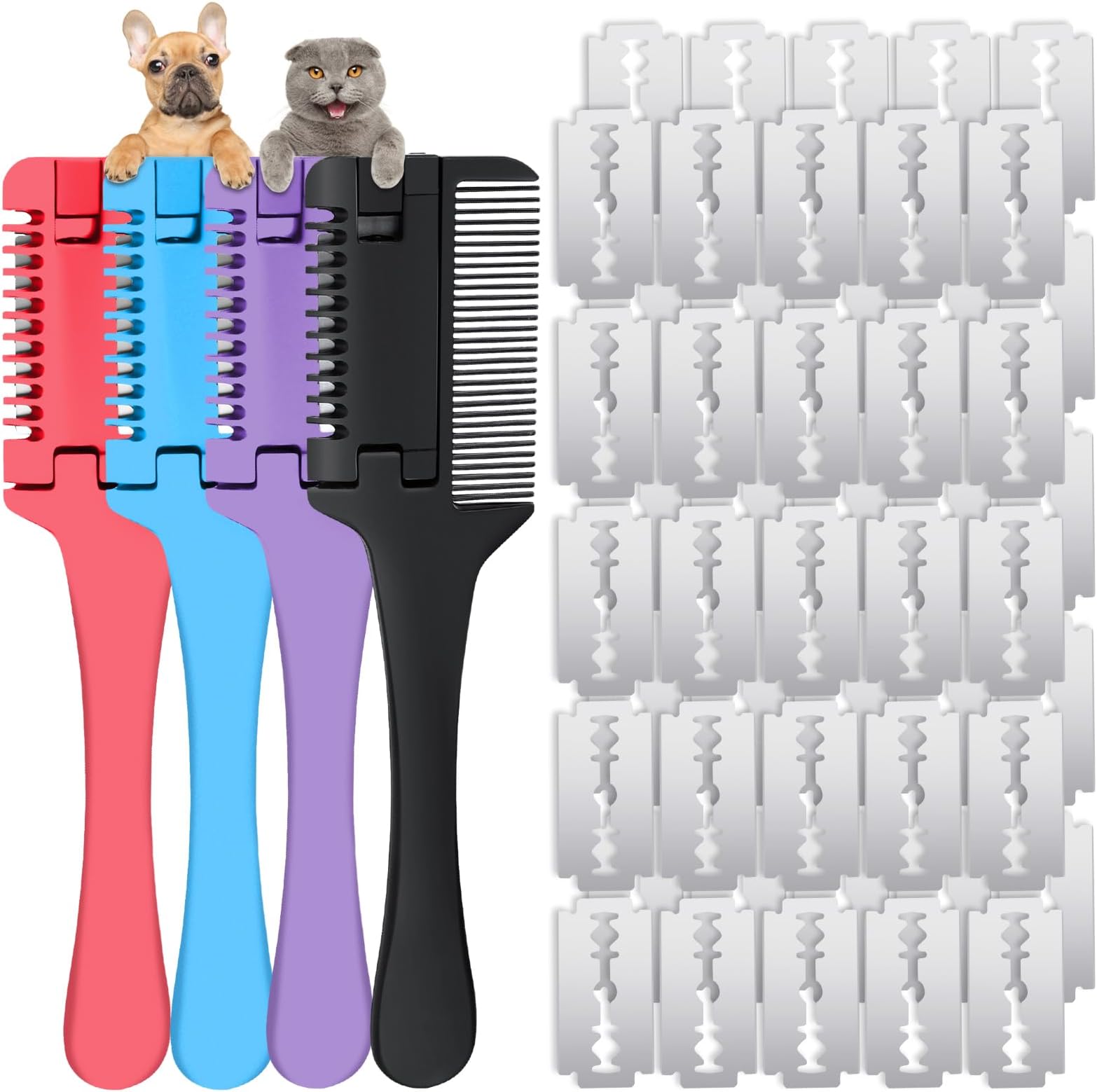 Amazon.com: 2 in 1 Pet Grooming Tool for Dogs and Cats - Razor Comb ...