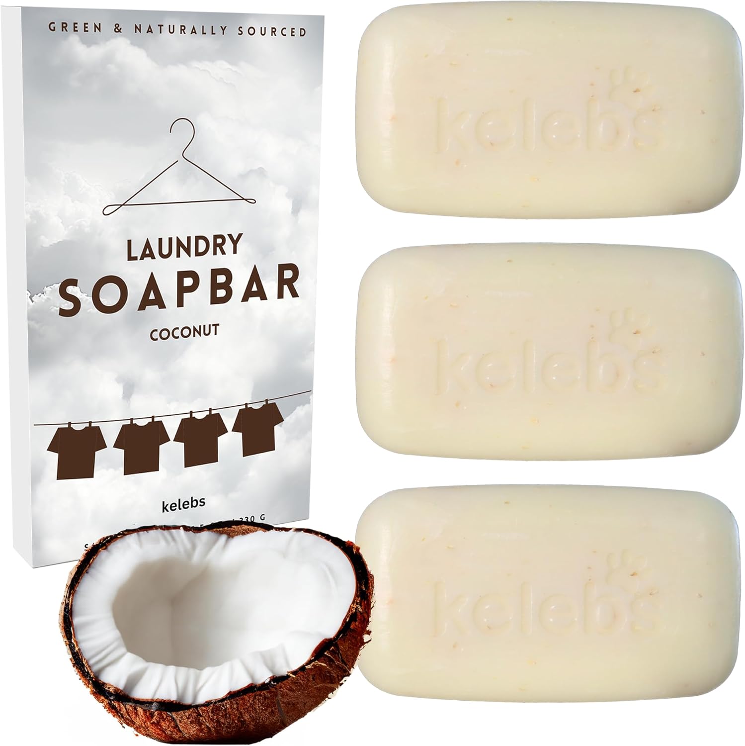 Amazon.com: Organic Laundry Soap Bar with Coconut for Sensitive Skin ...