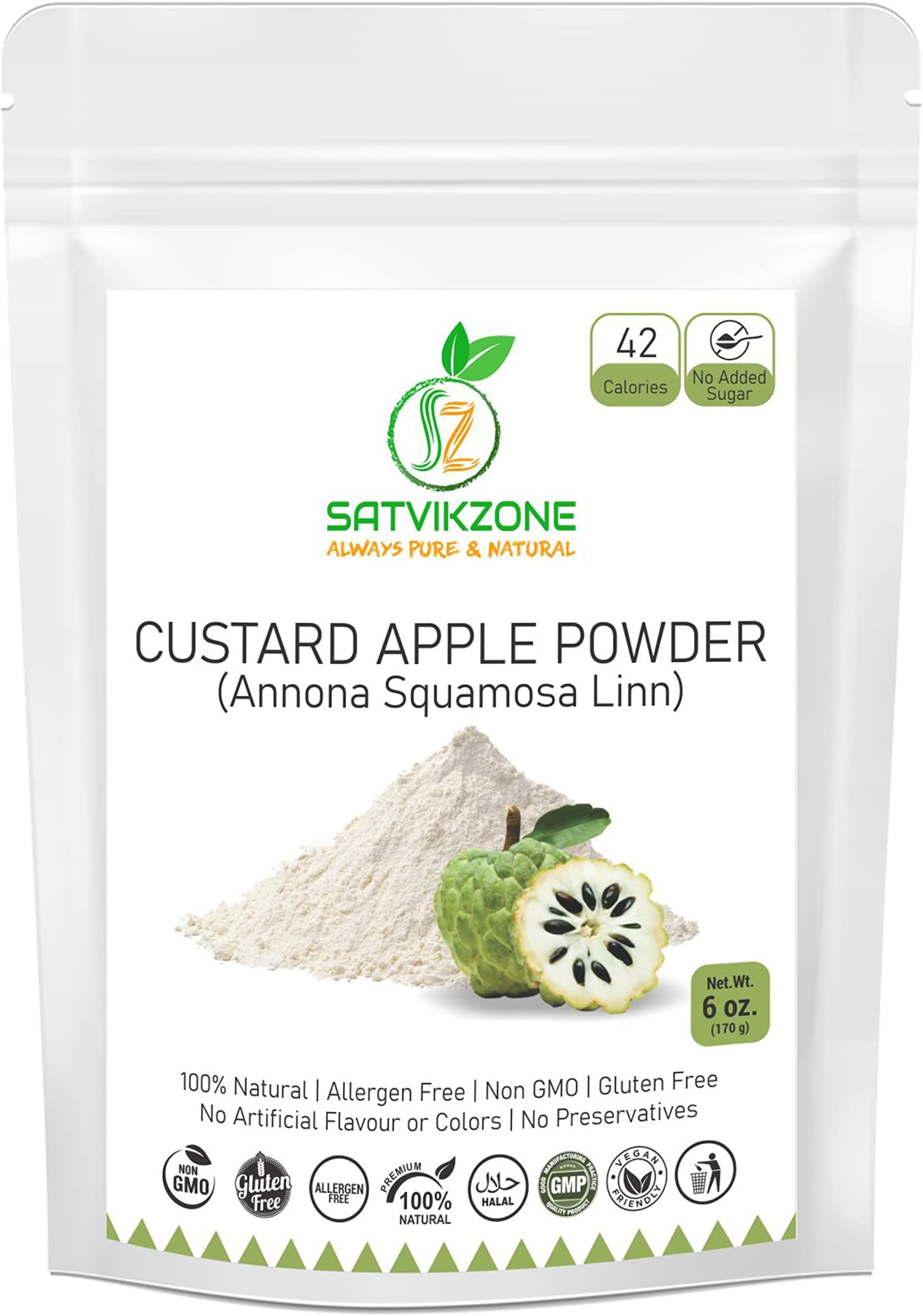Amazon.com: SATVIKZONE Custard Apple Sitafal Fruit Powder,100% Natural ...
