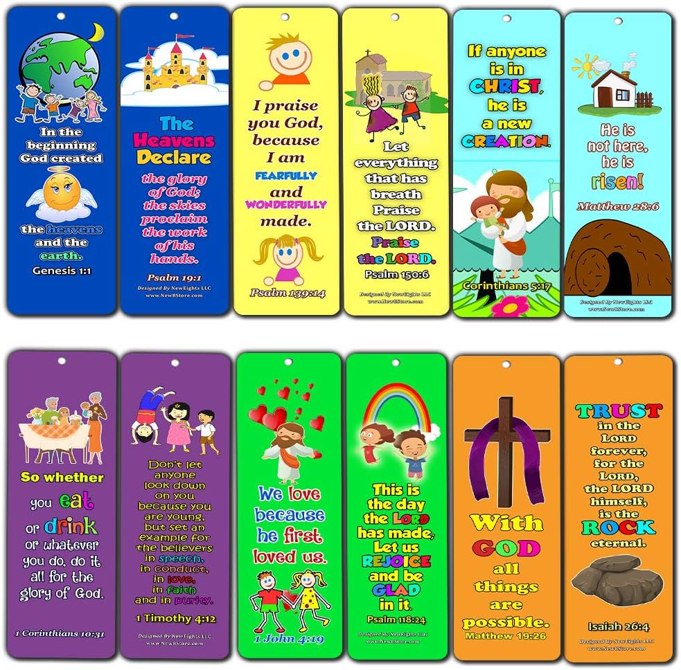 Powerful God Memory Verse Bookmarks (60-Pack) - Great Way for Kids to ...