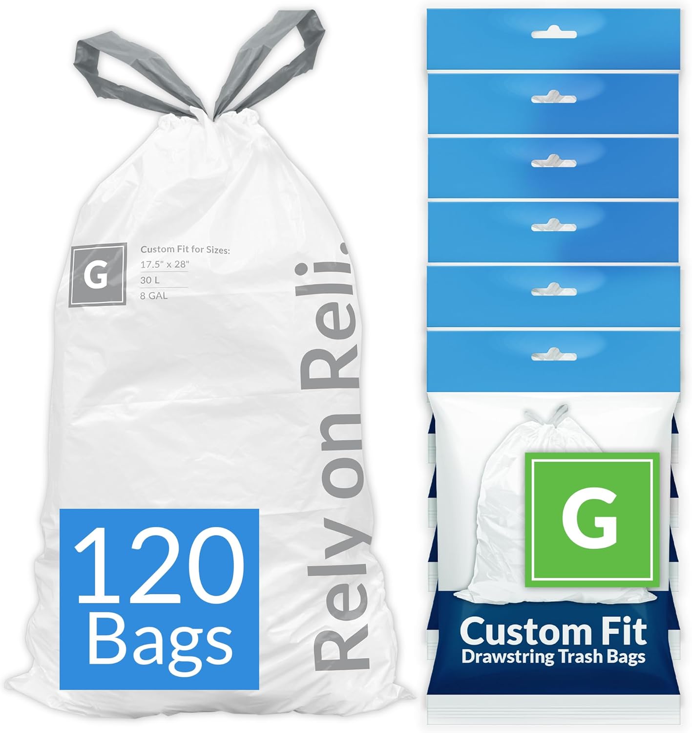 Amazon.com: Reli. Custom Fit G Trash Bags (120 Count) Fits Simplehuman ...