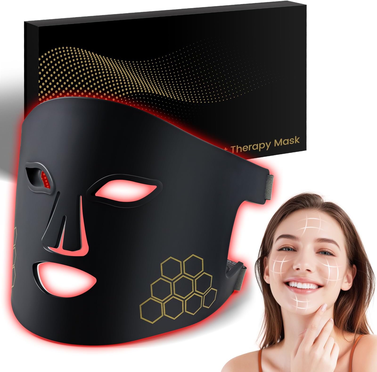 Amazon.com : Red Light Therapy for Face, Portable LED Face Mask Light ...