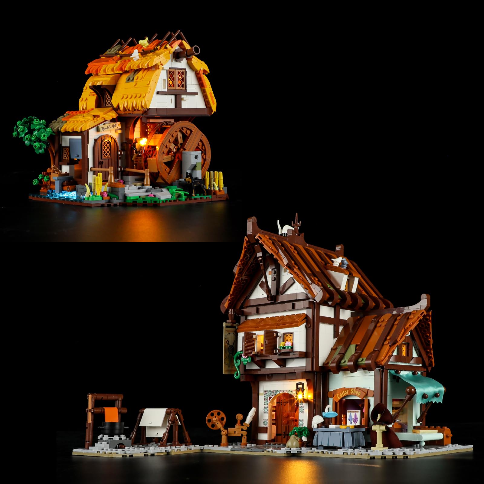 Amazon.com: FUNWHOLE Medieval Tailor Shop Lighting Building Bricks Set ...