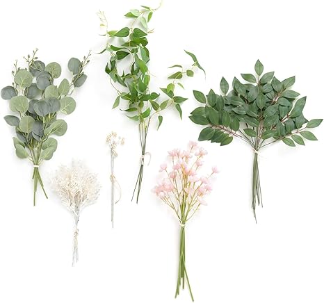 Amazon.com: Ling's Moment Artificial Greenery Stems Box Set, 42pcs with ...