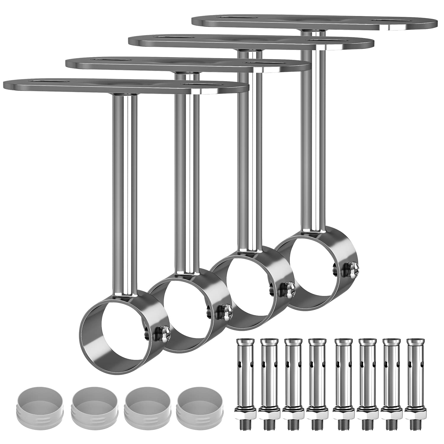 Buy Aopin Closet Rod Brackets 25mm / 1" Curtain Rod Ceiling-Mount ...