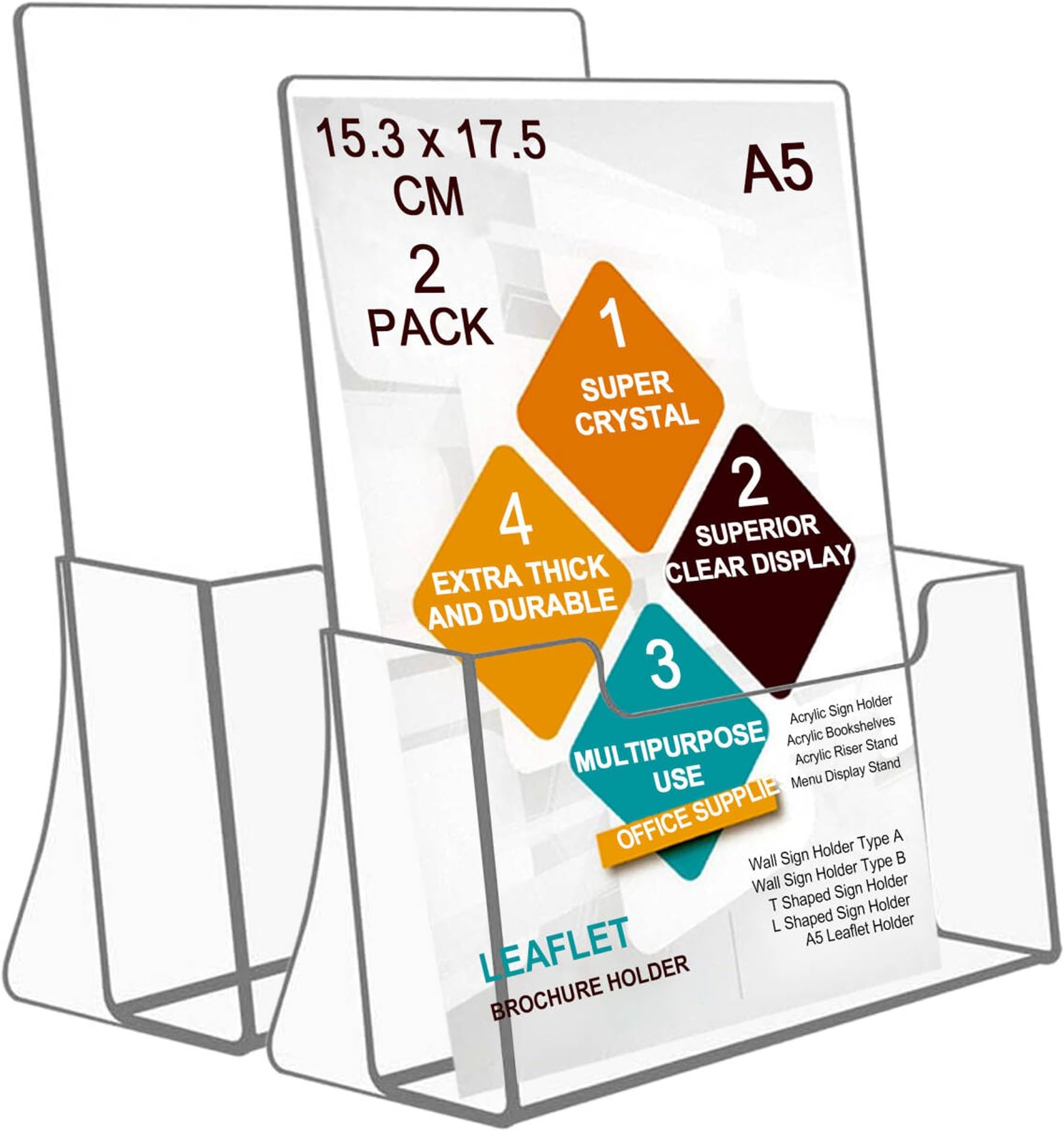 Taymar Flyer Stand / Leaflet Holder / Leaflet Stand 1 piece. DIN Lang ...