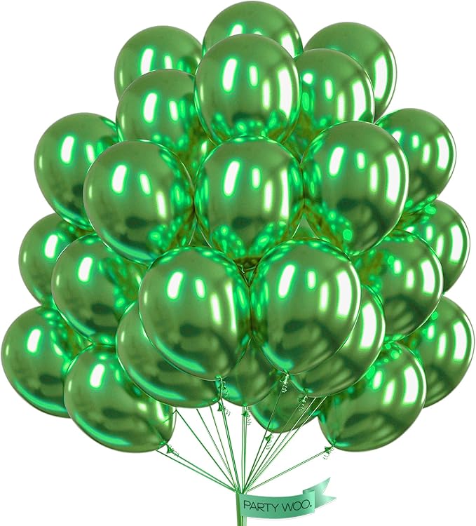 Amazon.com: PartyWoo Metallic Green Balloons 50 pcs 12 Inch Metallic ...