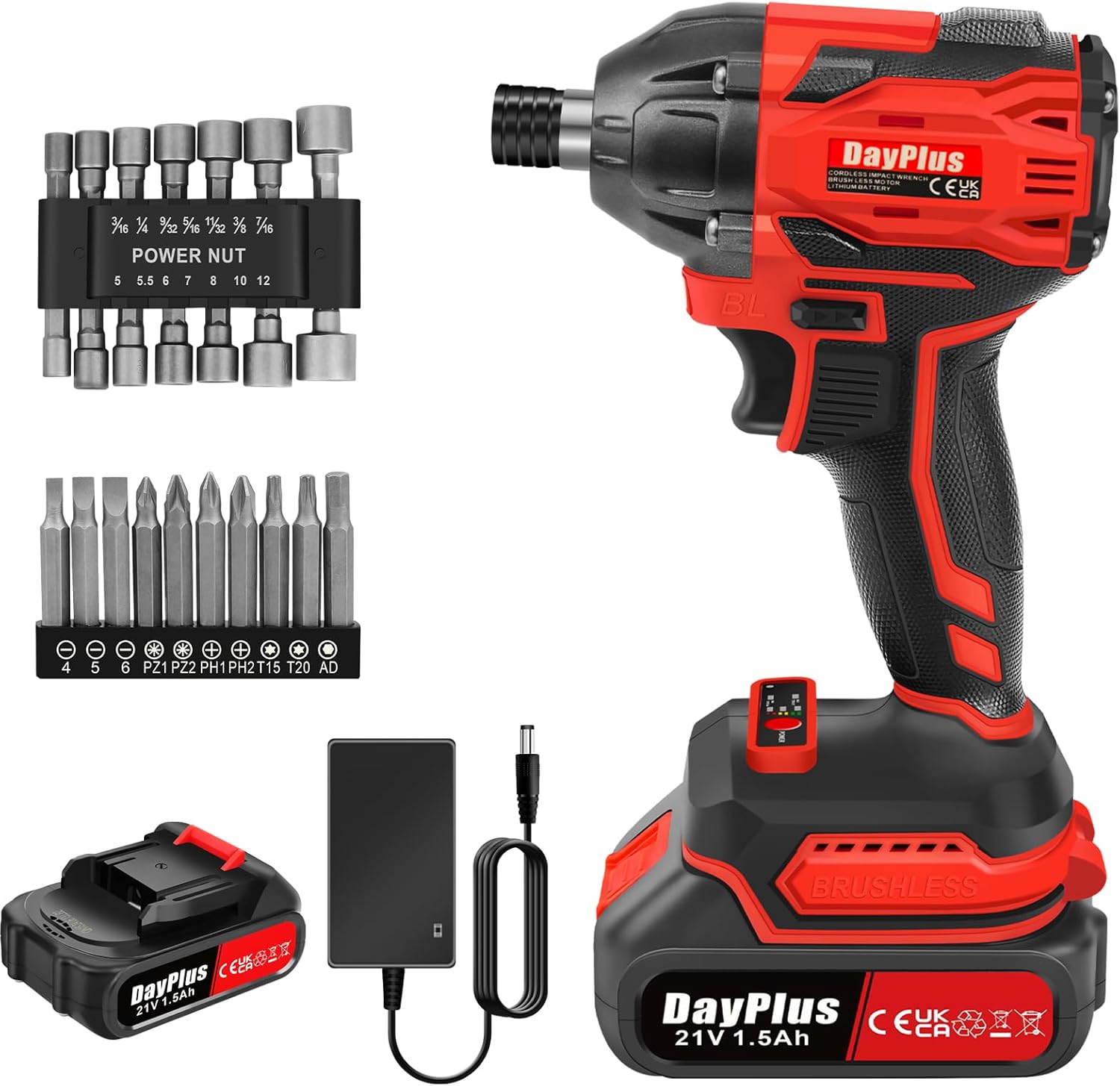 Cordless Impact Wrench, 1/2 Impact Gun with Max Torque 258Ft-lbs (350N ...