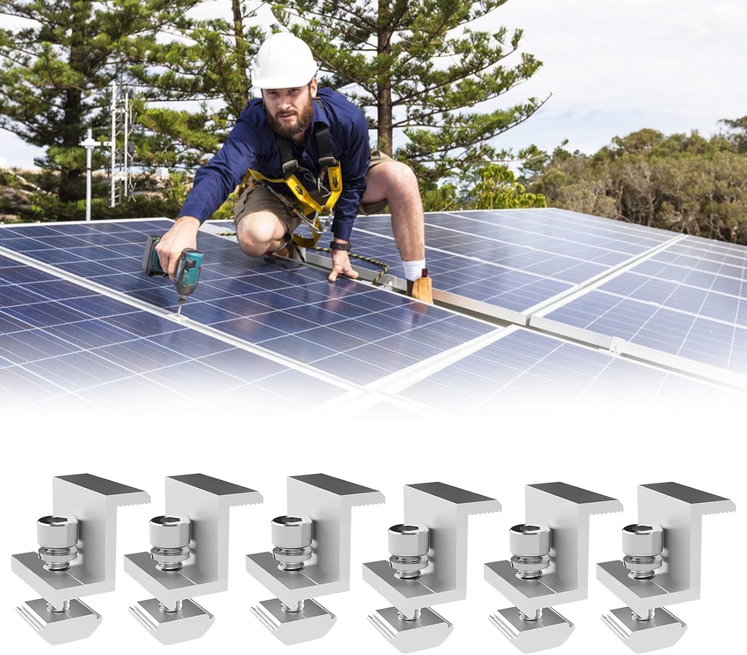 Solar Panel Mounting Bracket, Solar Panel Clamp Adjustable End Clamps ...