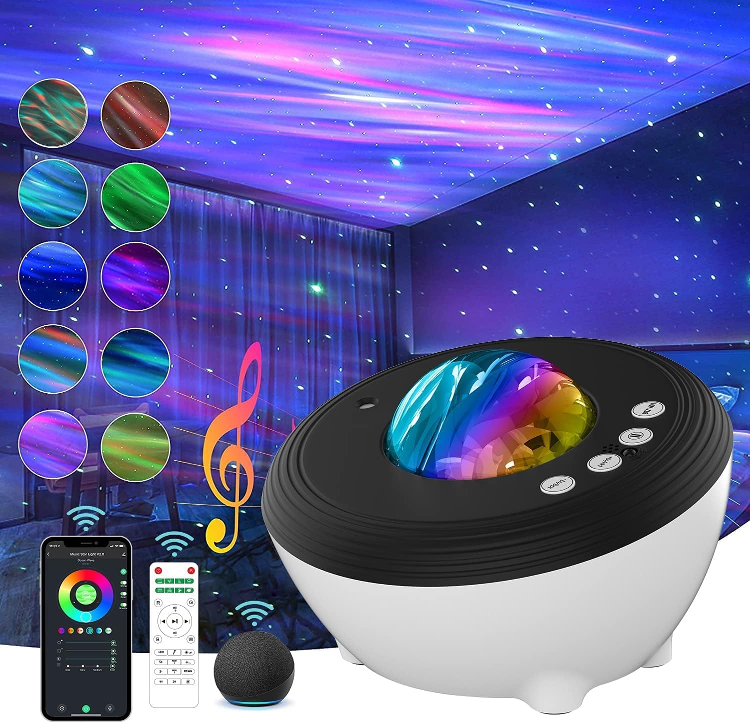 Star Night Light Projector for Bedroom,Aurora Galaxy Projector ...