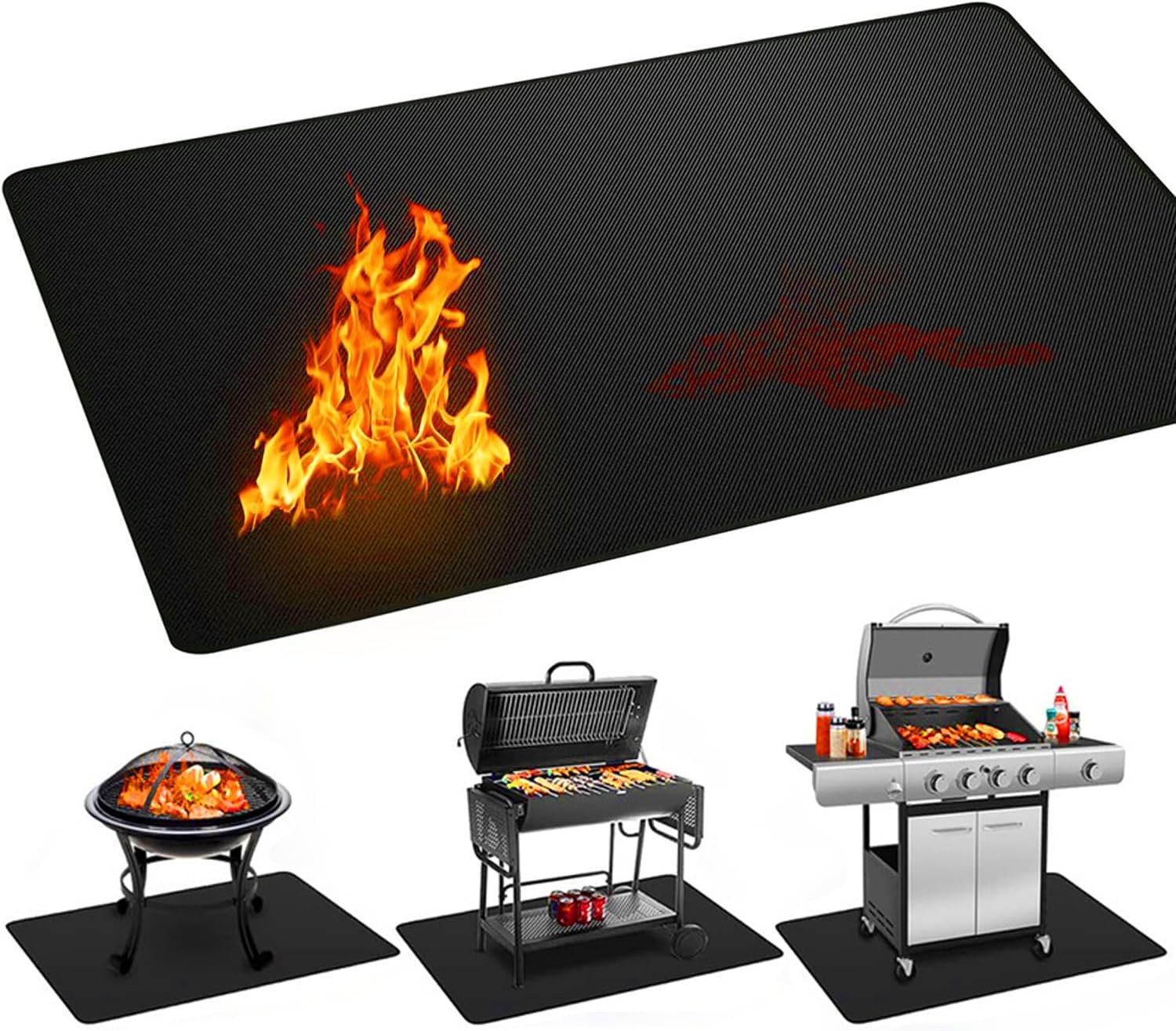 Amazon.com: 48 x 30 inch Under Grill Mats for Outdoor Grill,Double ...
