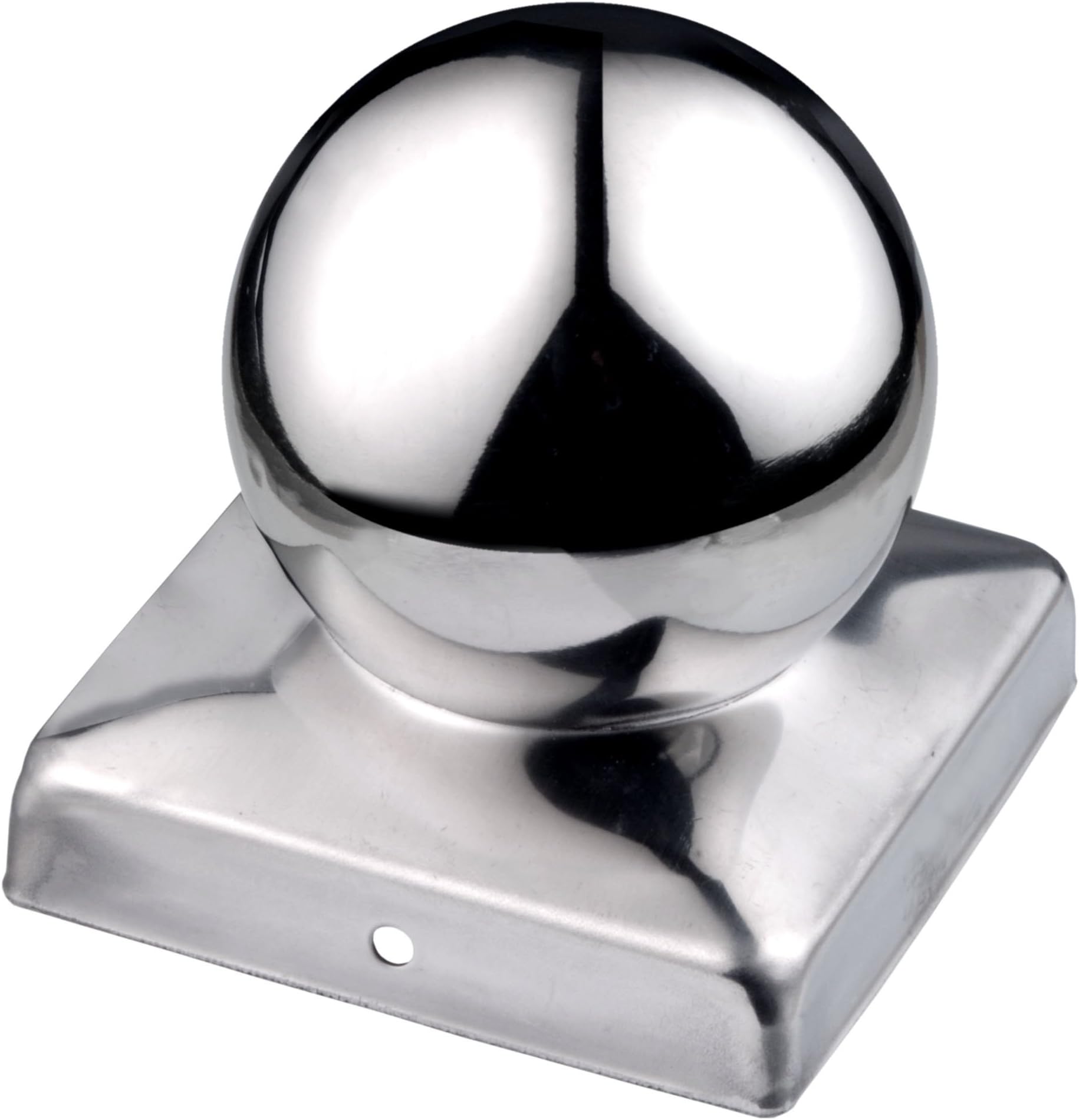 Galvanised Metal Garden Decking Fence Ball Post Cap Finial (90 x 90mm ...