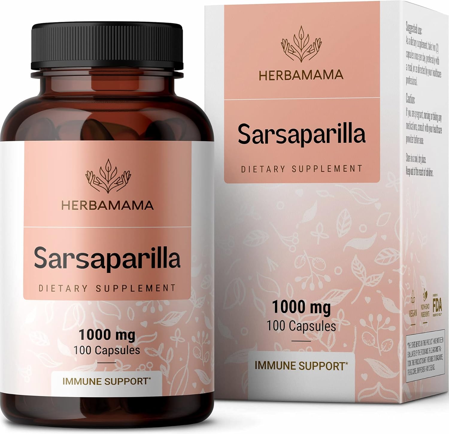 Amazon.com: HERBAMAMA Sarsaparilla Root Capsules - Organic Sarsaparilla ...