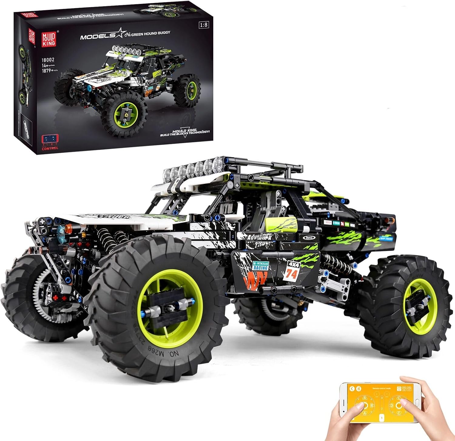 Mould King 18002 Technology Off-Road Vehicle Model Building Toy, 2.4G ...
