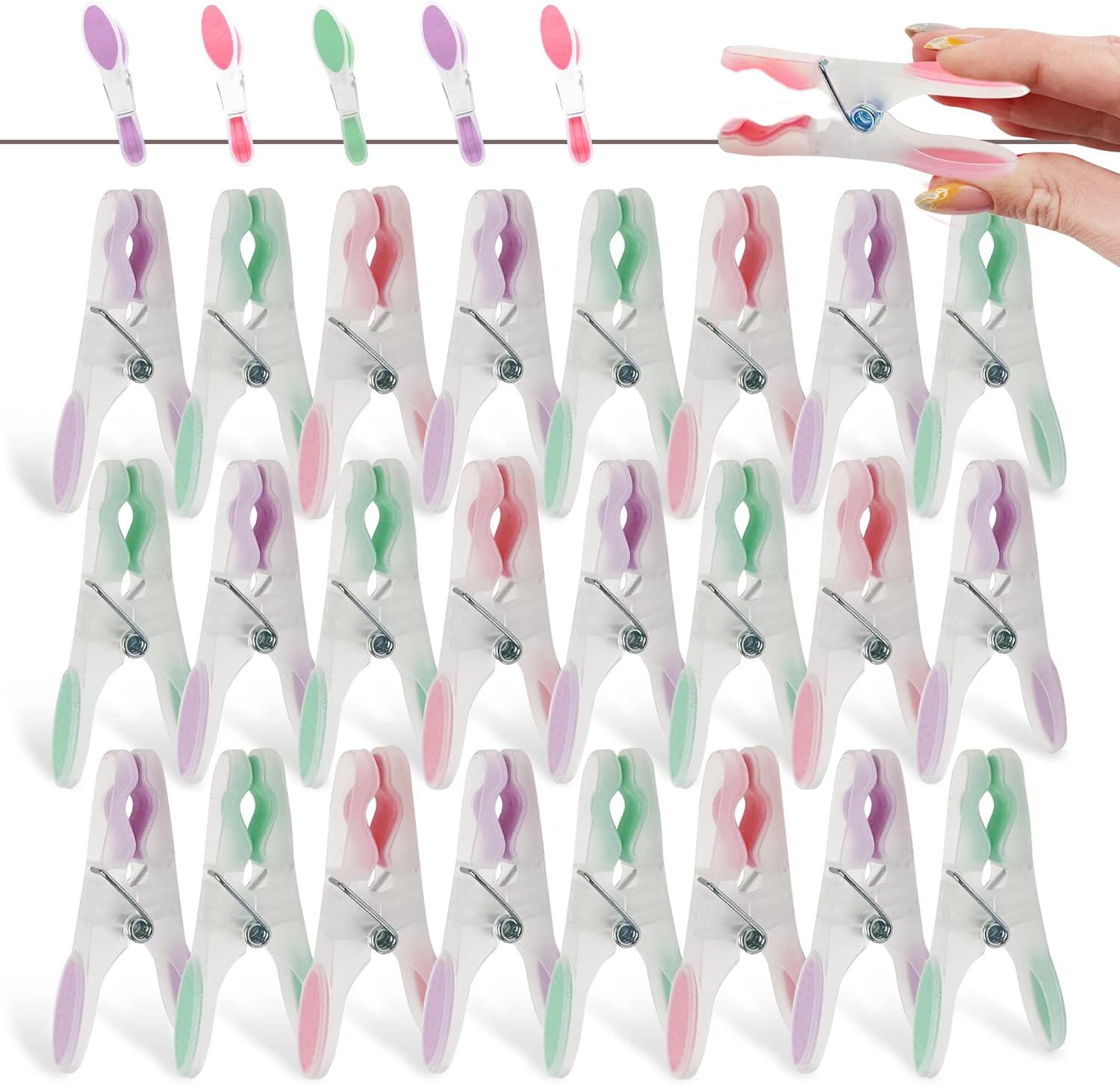 30pk Soft Grip Clothes Pegs | Plastic Clothes Pegs for Washing Line ...