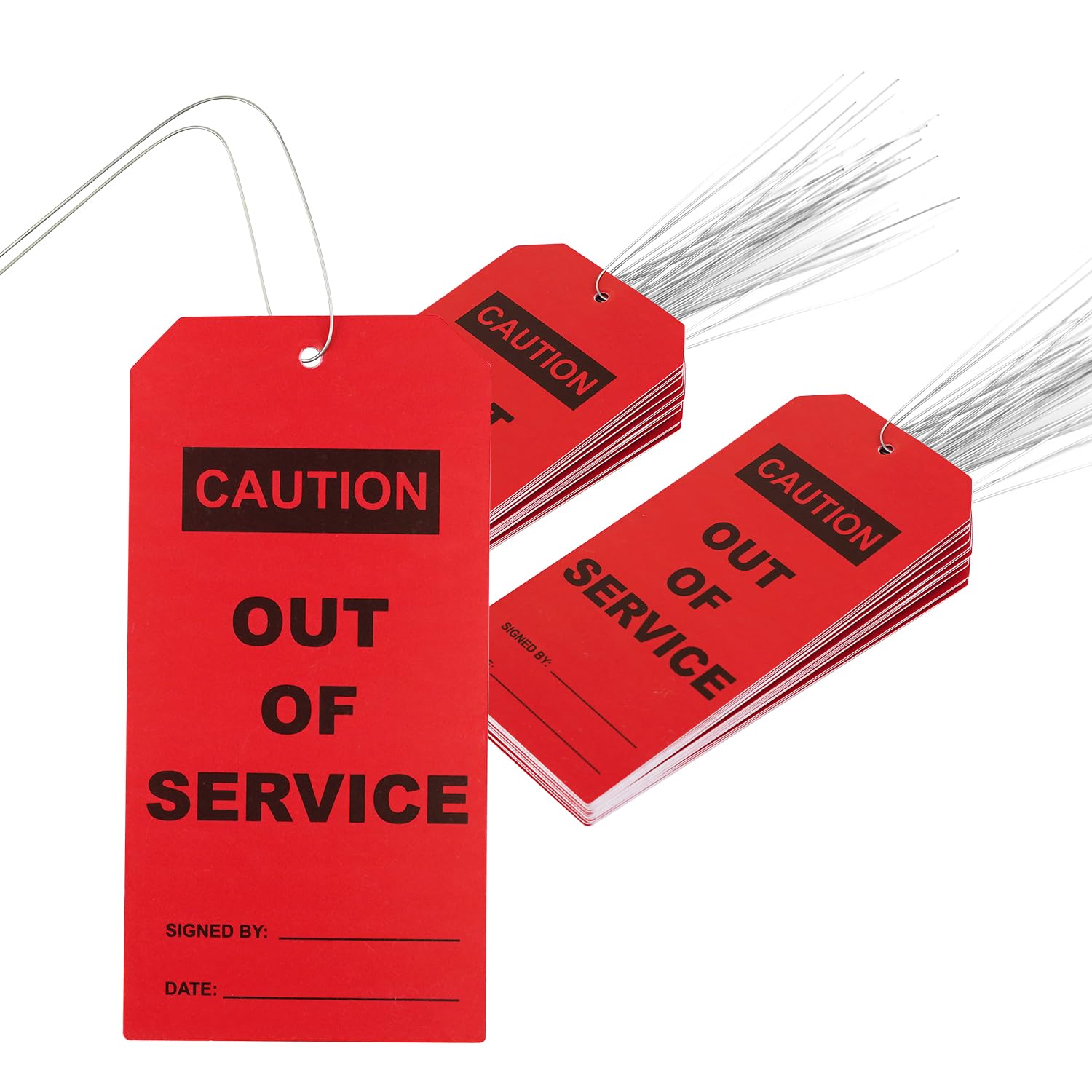 Amazon.com : Zawinmay 100 pcs Out of Service Tags with Pre-Attach Wire ...