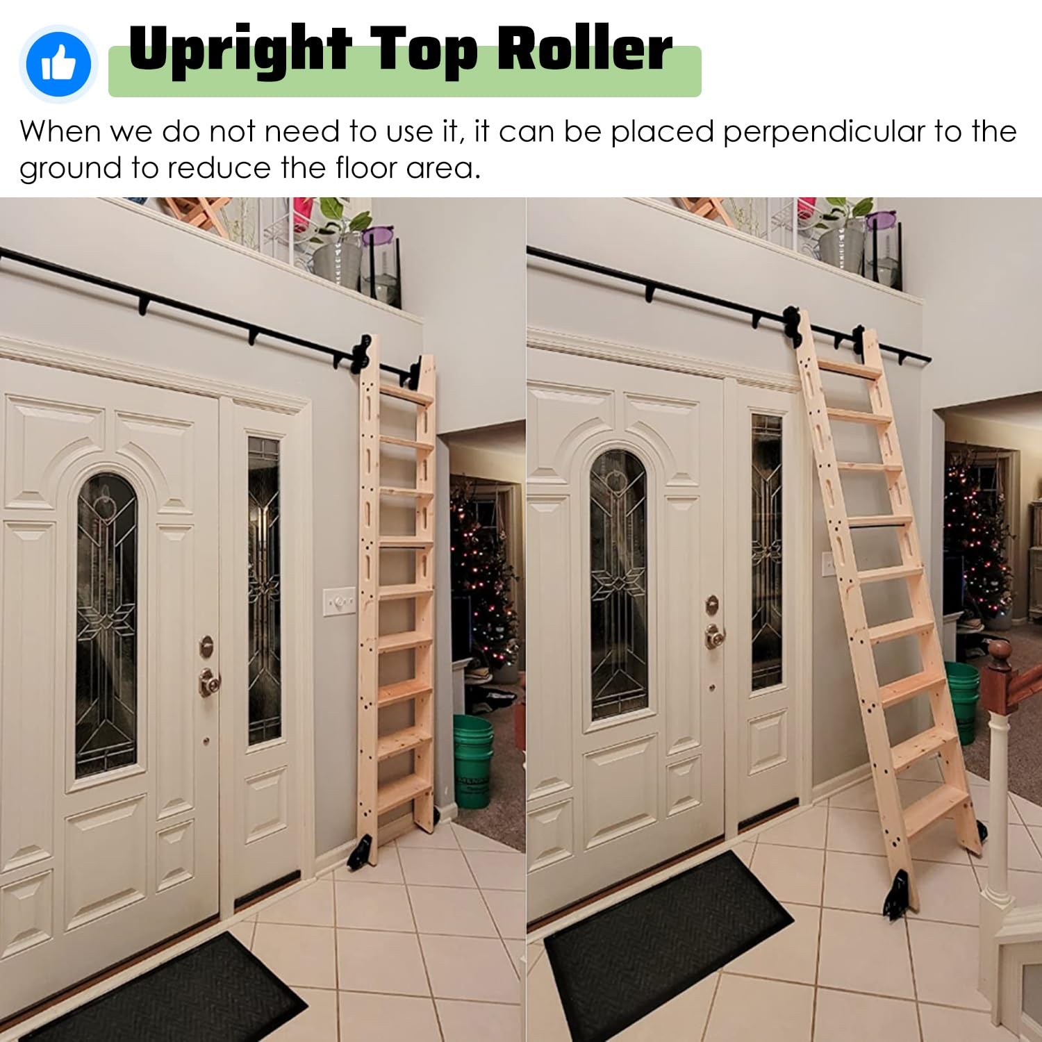 Corner Library Rolling Ladder