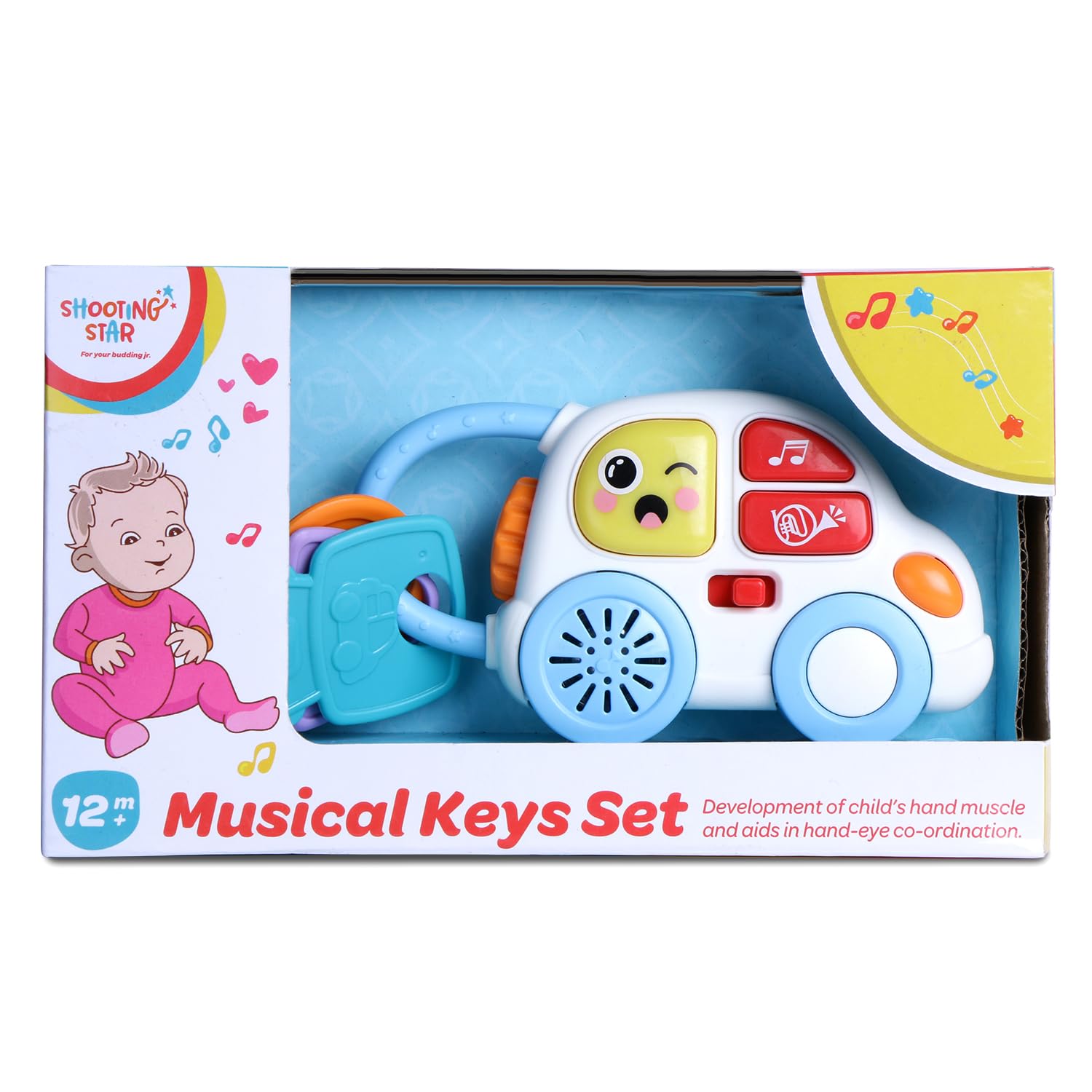 Buy Shooting Star Baby Musical Toy Keys with Baby Wheel Baby Car Set ...