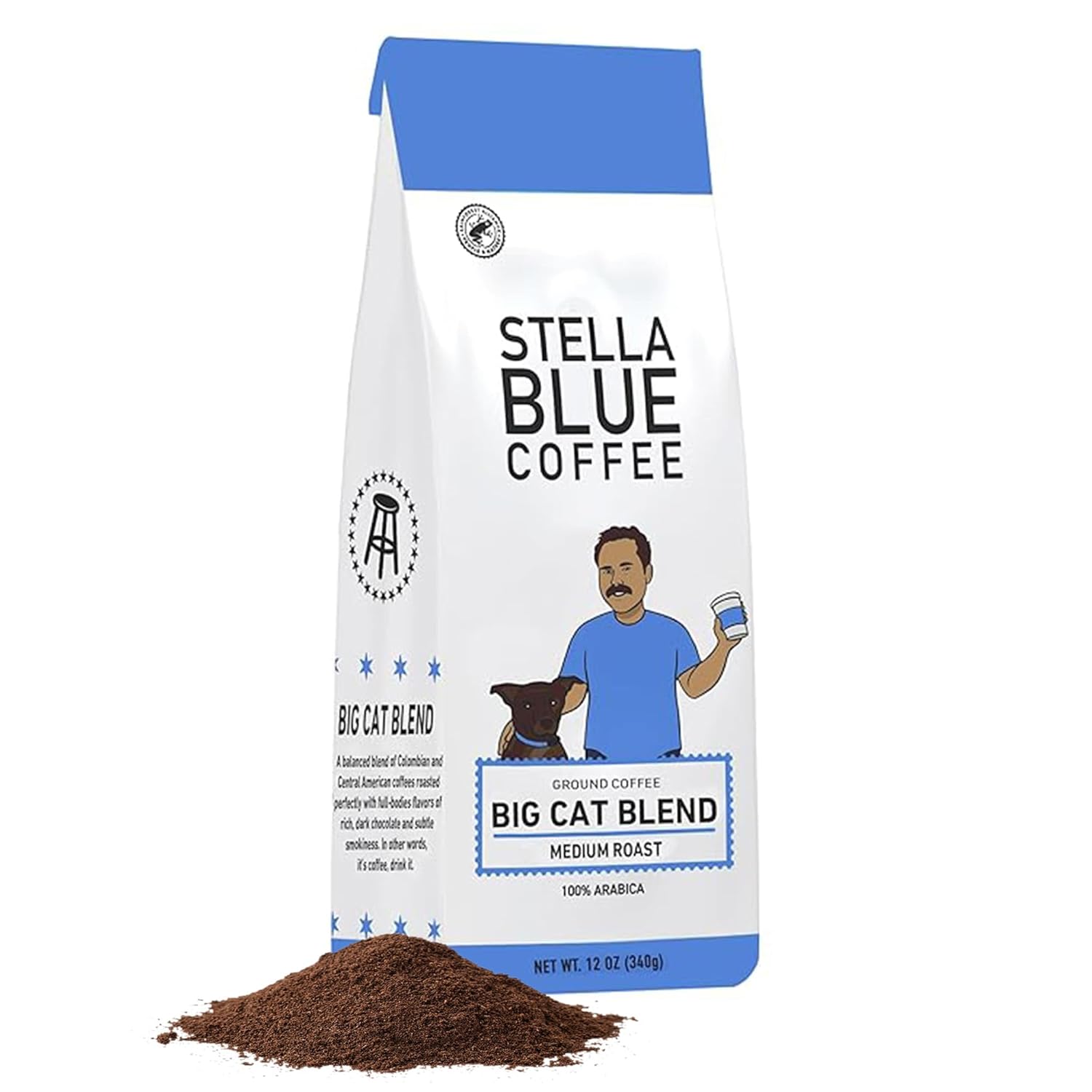 Amazon.com : STELLA BLUE Fresh Ground Coffee | Big Cat Blend | 100% ...