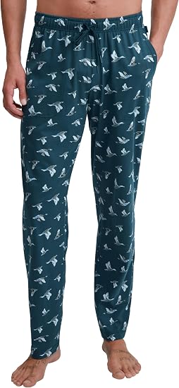 CALIDA RMX Men's Sleep Pants 100% Cotton with Side Pockets, Dark Glen ...