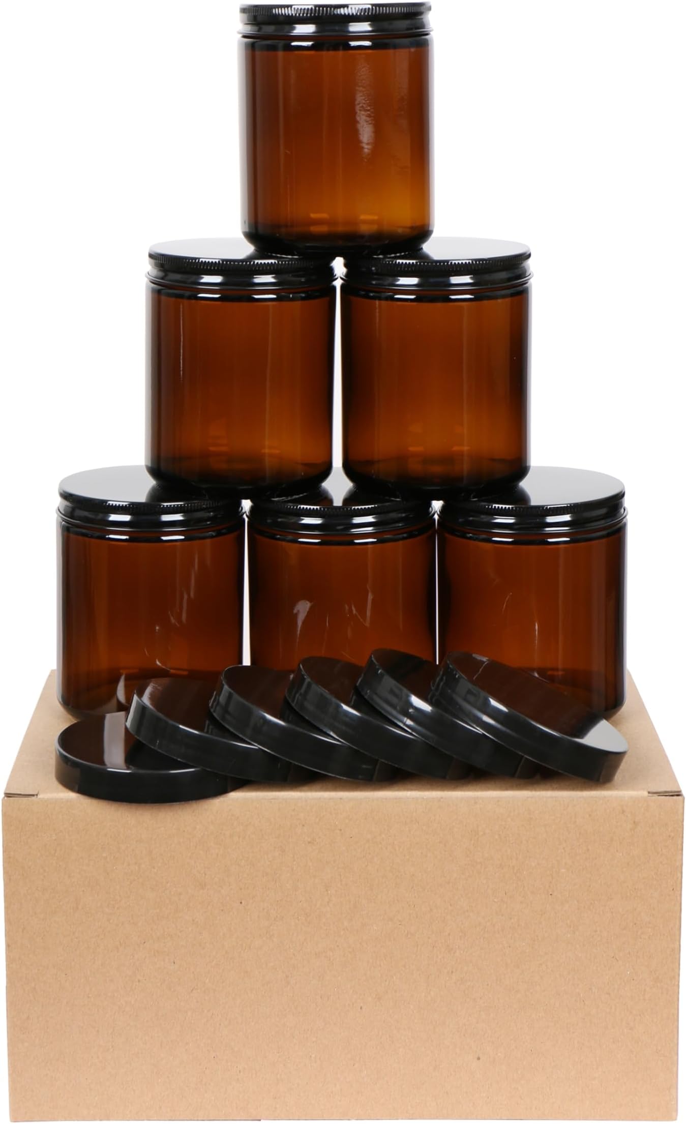 Amazon.com: 3 Pack 220ml Amber Storage Jar Plastic Sealed Container ...