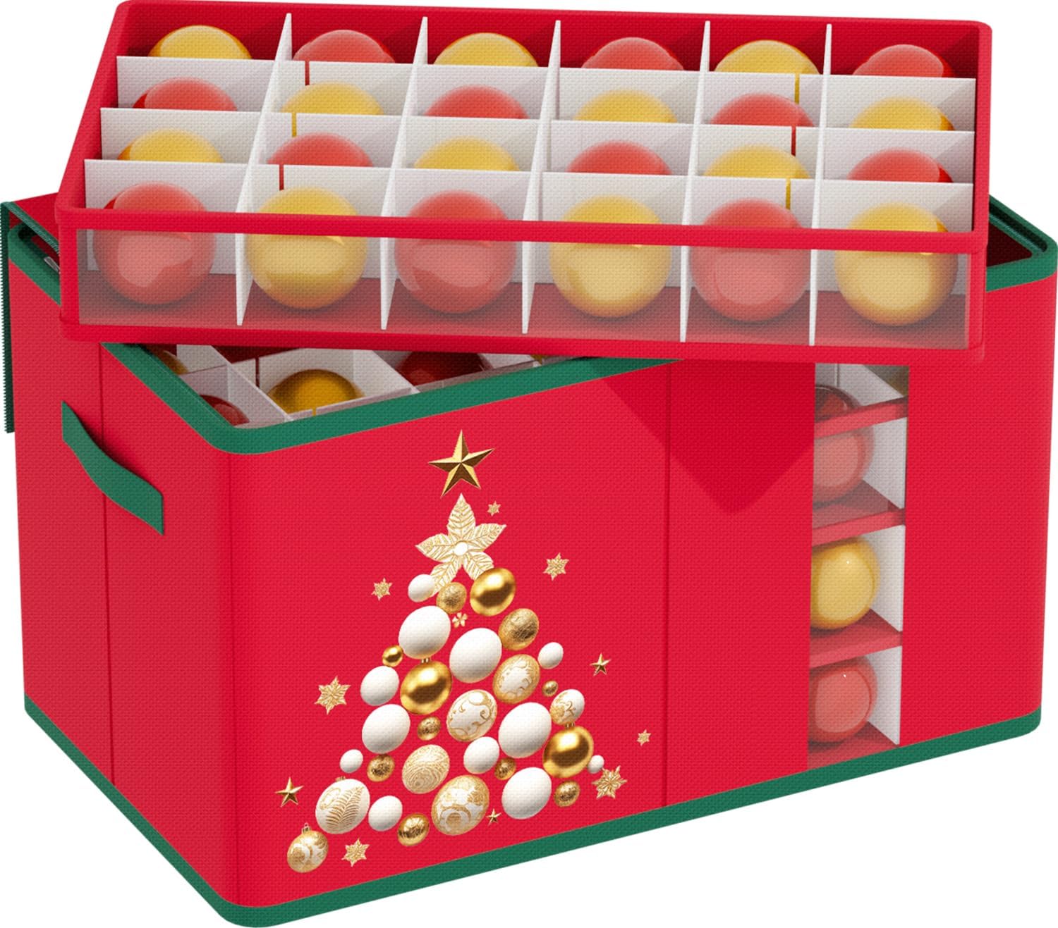 Amazon.com: FOTSHARER Christmas Ornament Storage Box with 4 Individual ...