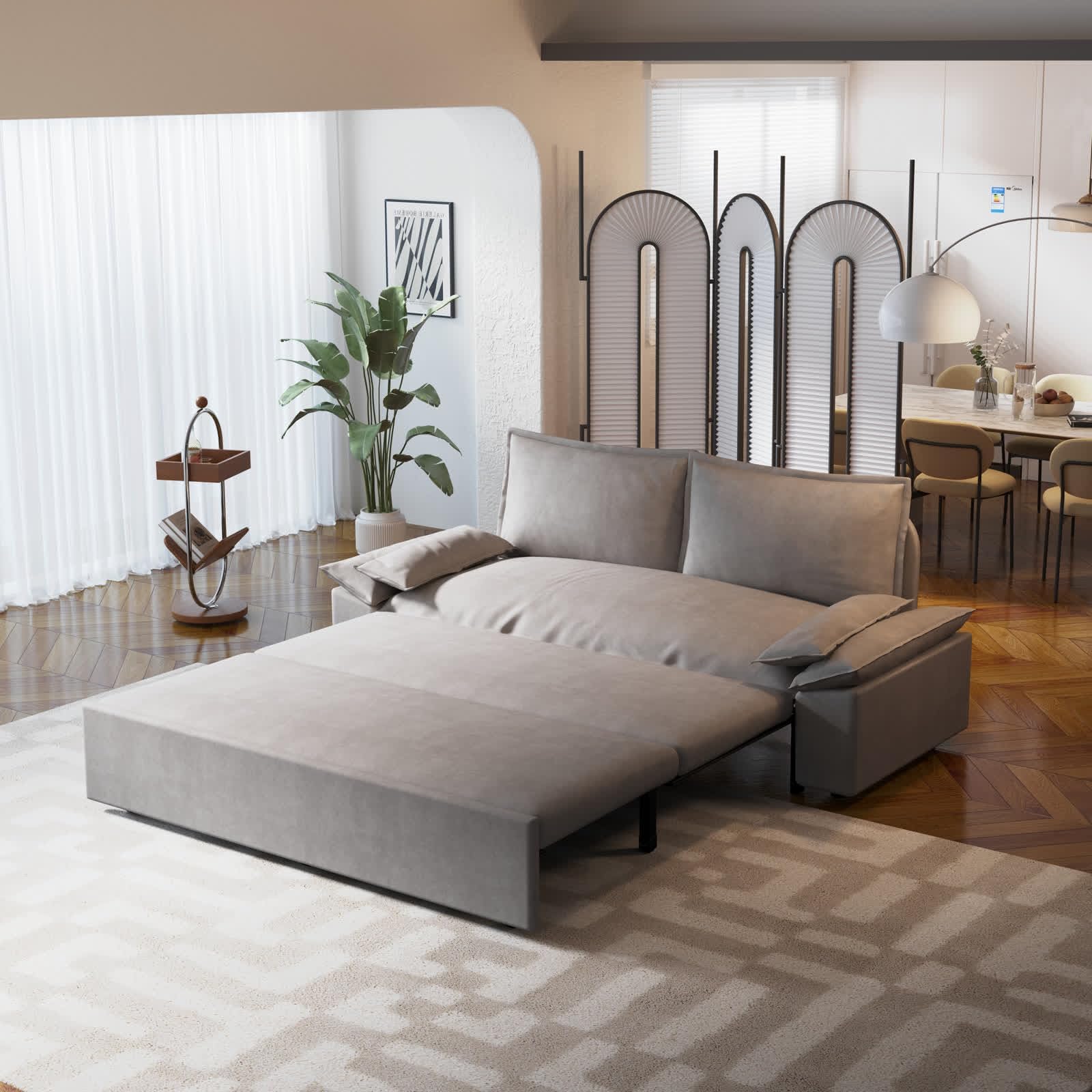 Amazon.com: UPYOOE 70.1" Futon Sofa Bed Queen Size, Pull Out Bed, 3-in ...