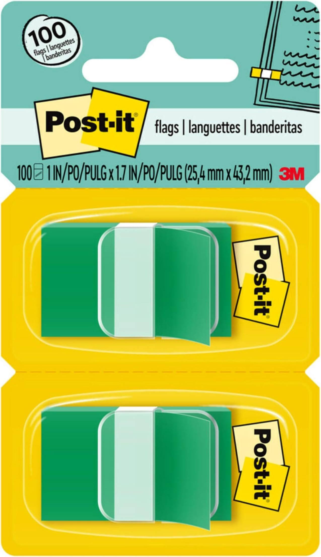 Amazon.com : Post-it 680GN12 Marking Page Flags in Dispensers, Green ...