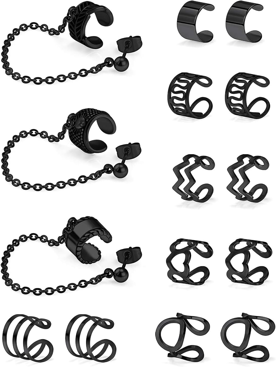 Amazon.com: SCERRING Ear Cuff Fake Lip Helix Cartilage Clip On Wrap ...