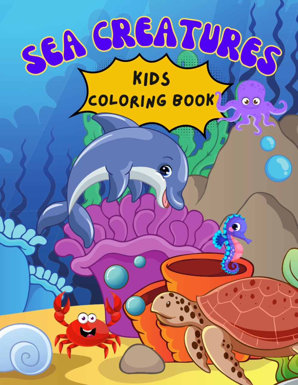 coloring book sea creatures: Awesome Sea Life Adventure Coloring Book ...