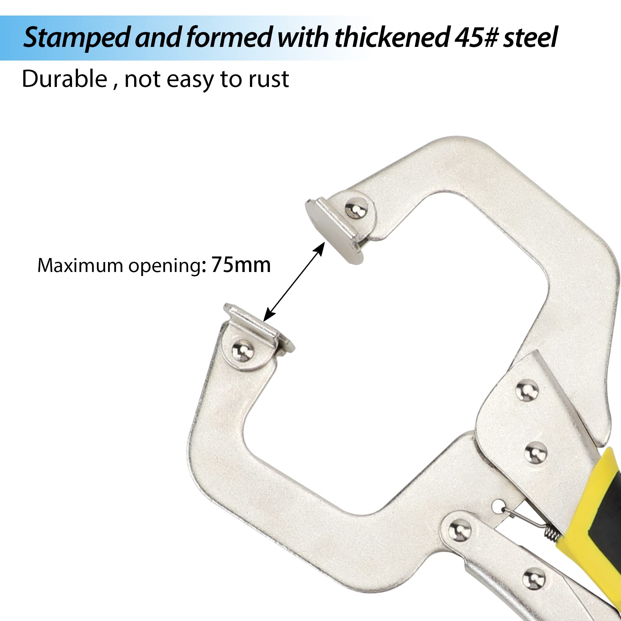 Snapklik.com : Hynade 11 Inch C-Clamps,Heavy Duty Swivel Pad Face Clamp ...