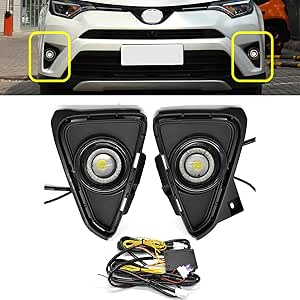 Amazon.com: ECAHAYAKU LED Fog Light Fit For 2016-2018 Toyota RAV4 DRL Amber Turn Signal Light ...