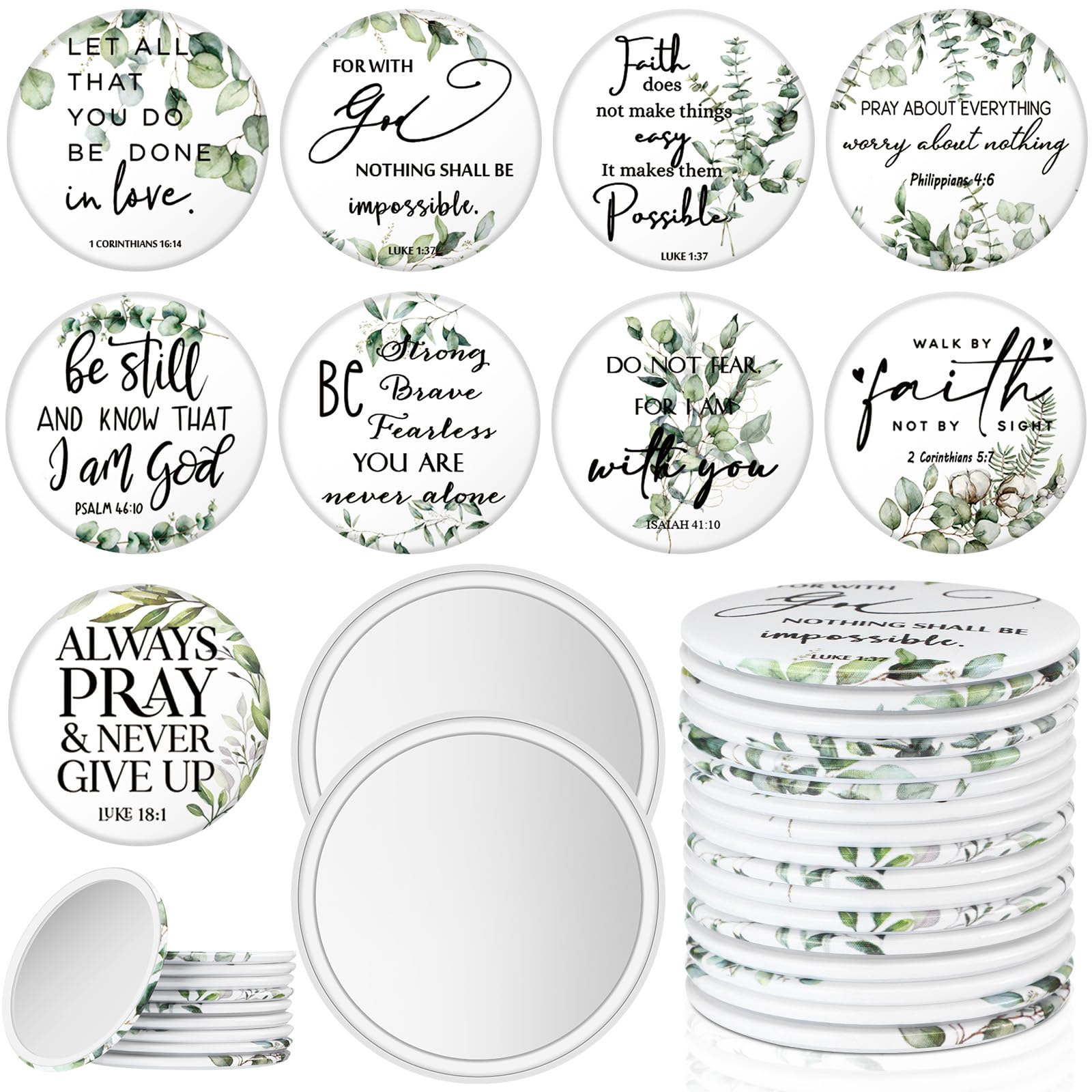Amazon.com: GlikCeil 36 Pcs Mini Christian Compact Mirror Bulk ...