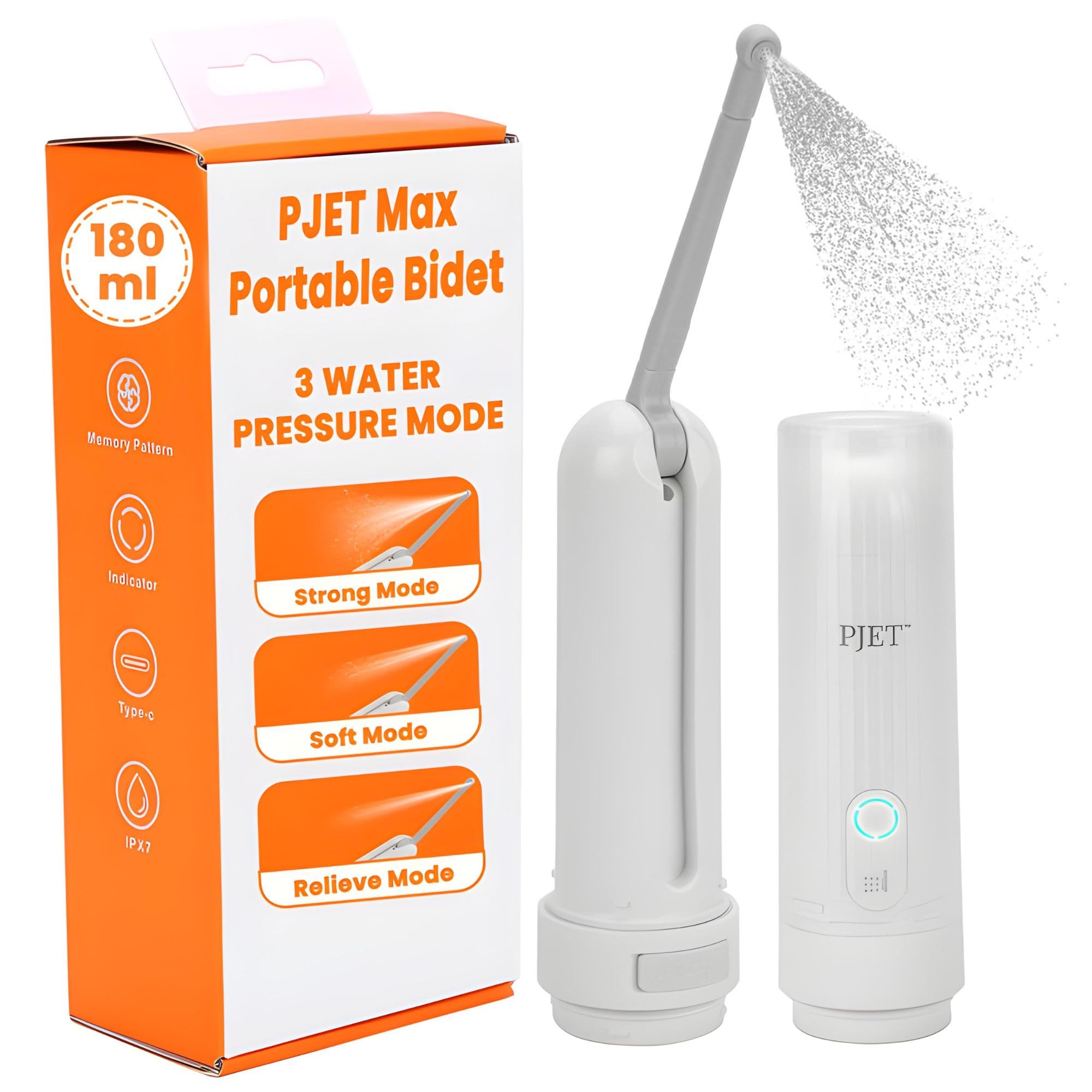 PJET MAX Portable Jet Spray (200ML) | Travel Bidet with USB-C Recharge ...