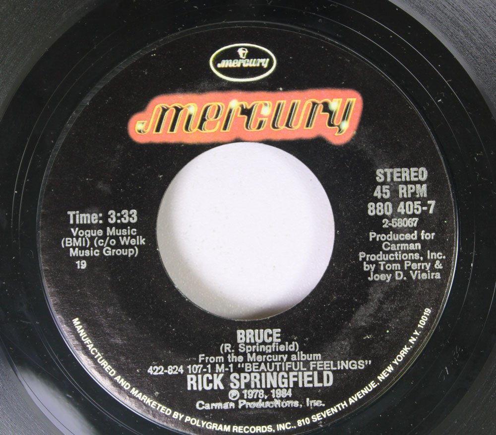 RICK SPRINGFIELD 45 RPM BRUCE / GUENEVERE - Amazon.com Music