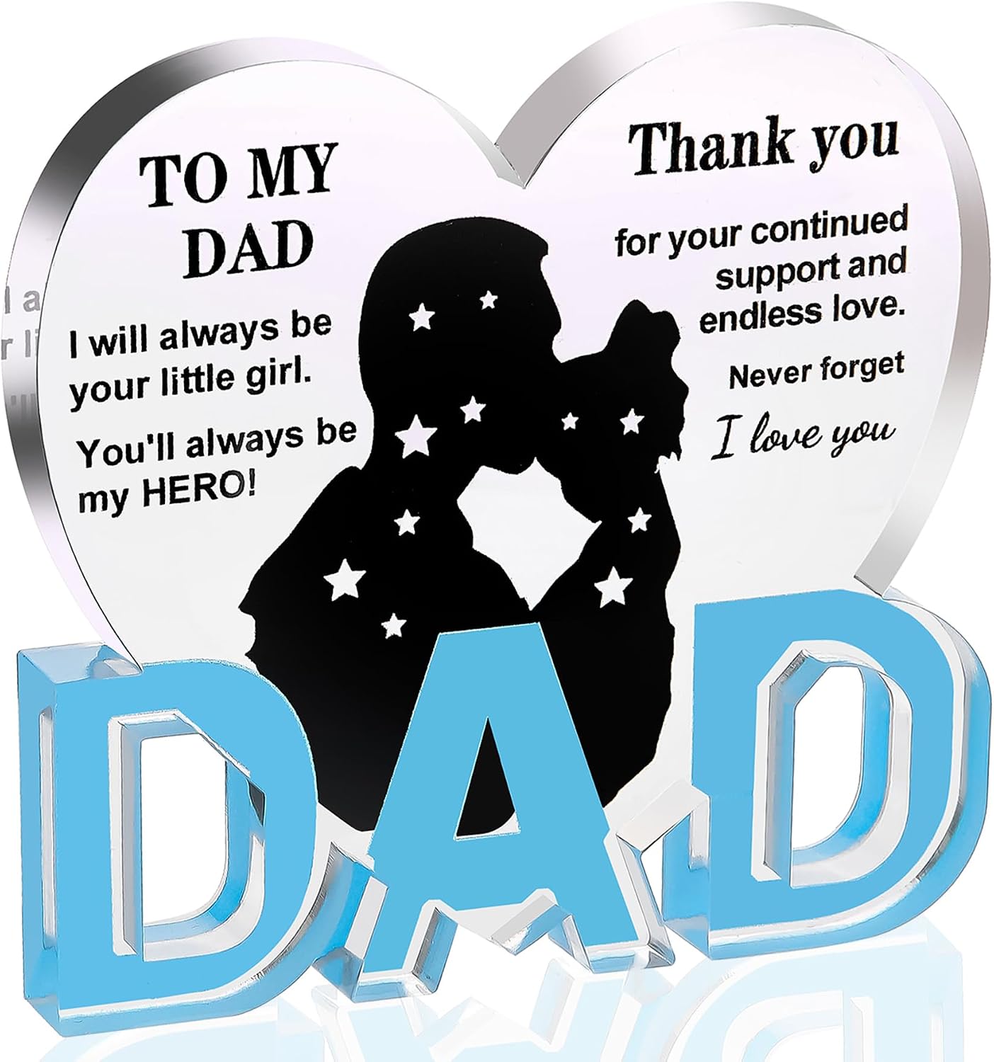 Dad Gifts, Fathers Day Gift - Acrylic Heart Plaque Daddy Gifts 3.9 × 3. ...