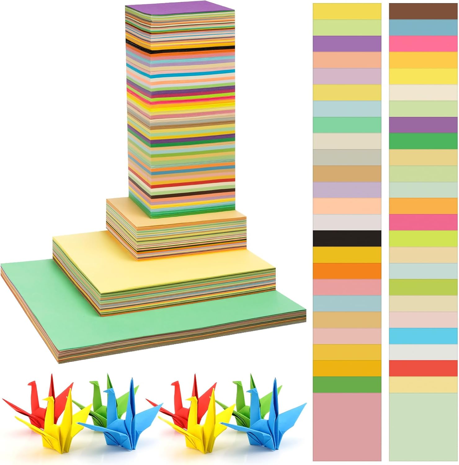 Amazon.com : Fulmoon 2400 Sheets Origami Paper Assorted Sizes Origami ...