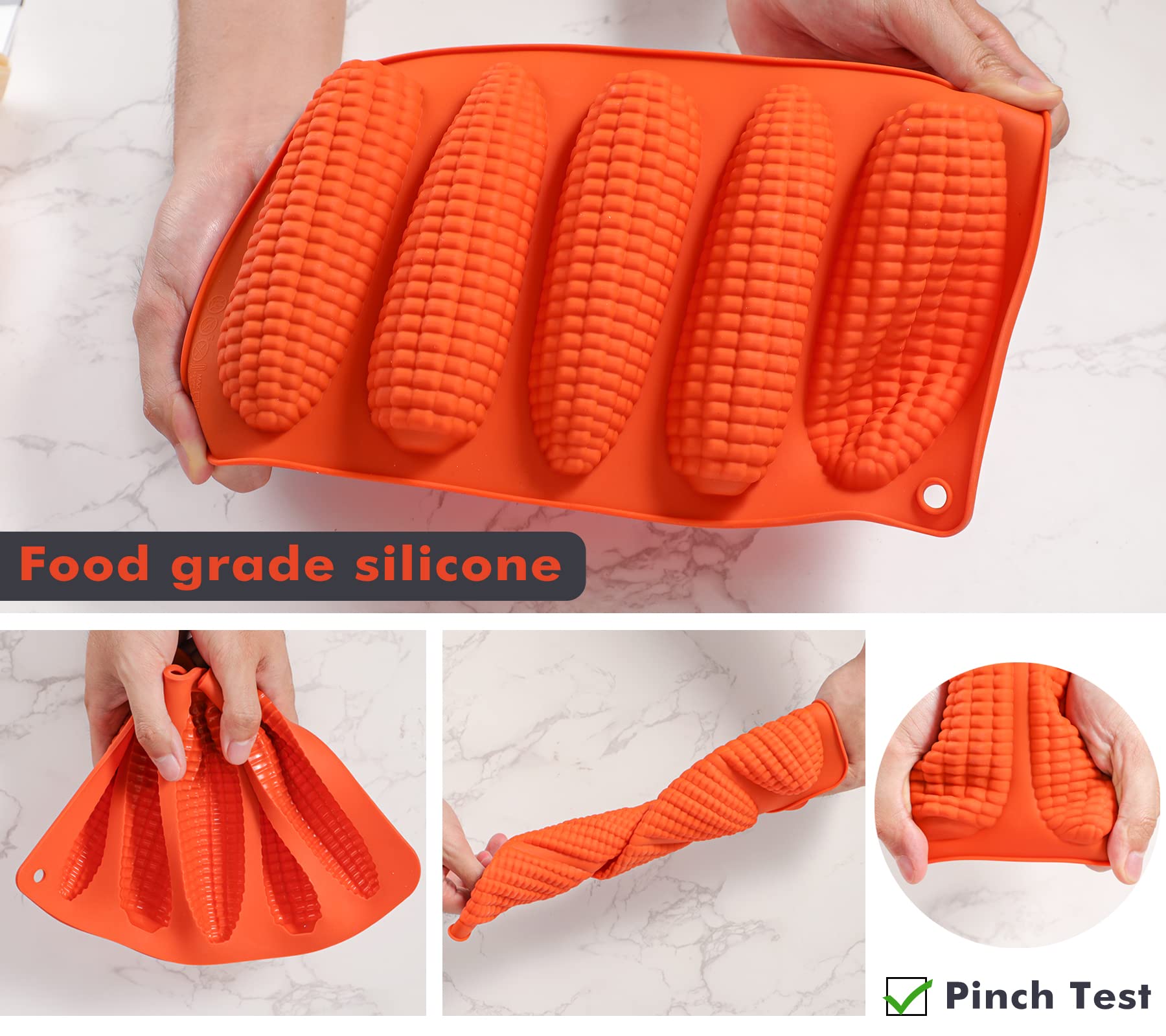 Snapklik.com : Corn Stick Bread Pan Set Of 2, Silicone Corn Cob Bread ...