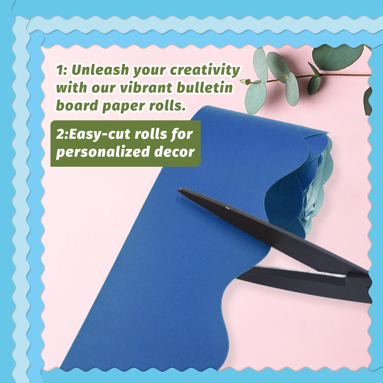 Snapklik.com : 8 Rolls 262.4 Ft Blue Bulletin Board Borders - Blue ...