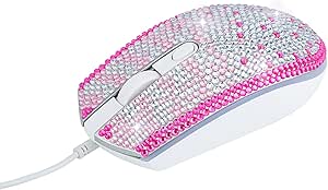 Amazon.com: KEYPOWER Bling Rhinestones Computer Wired Mouse,7 Colors ...