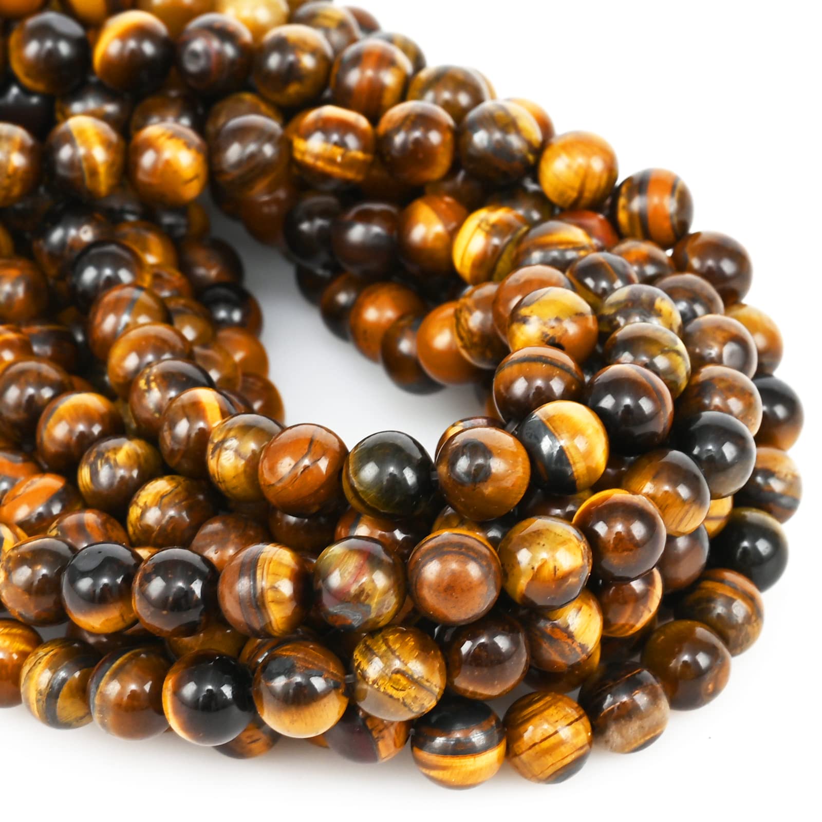 Amazon.com: Jmzothie Tiger Eye Beads for Jewelry Making，Golden Tiger’s ...