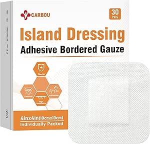 Amazon.com: [4''x4''-30count] Carbou Island Dressing Bordered Gauze Sterile Individually Wrapped ...