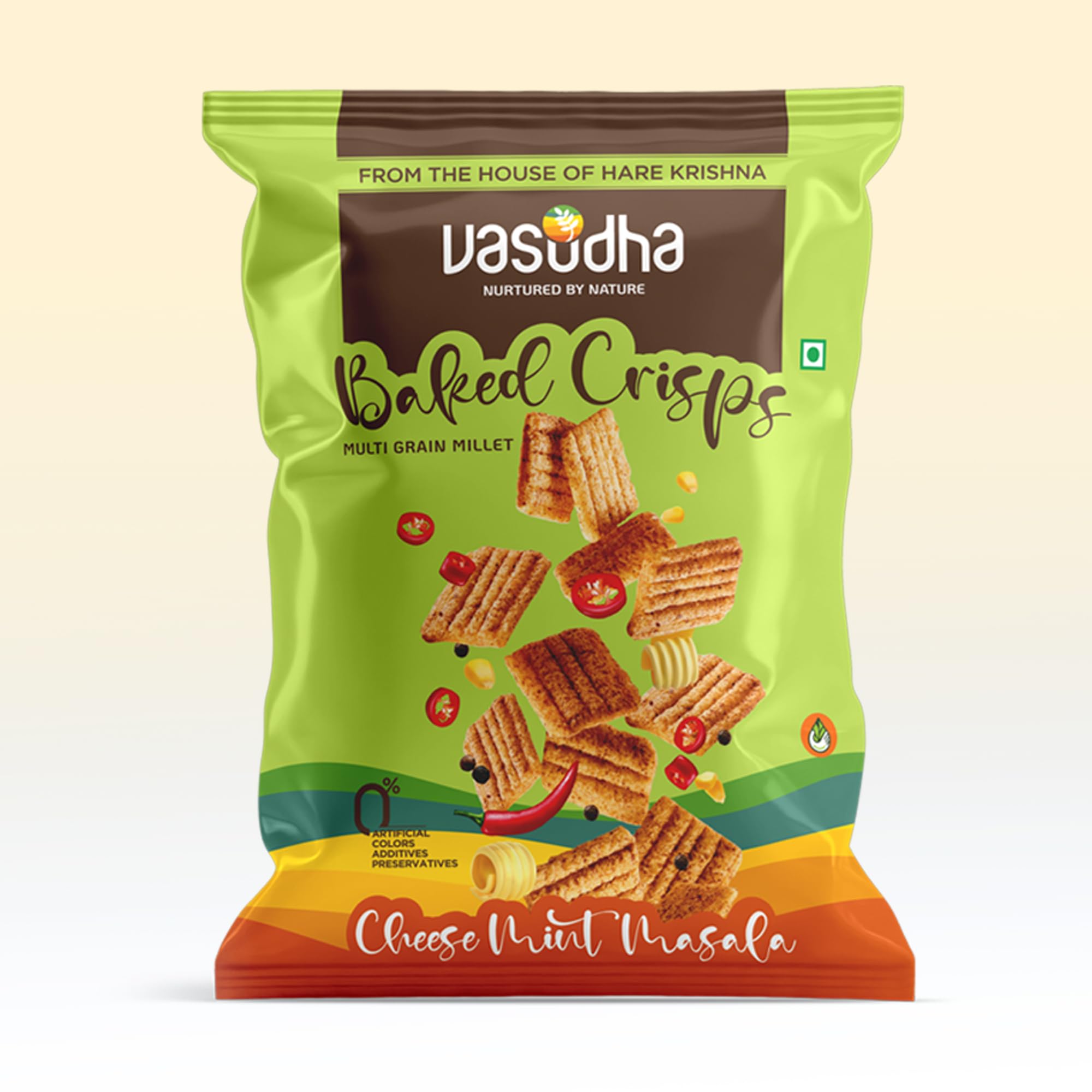 Buy Vasudha Cheese-Mint Millet Crisps | tious Millet Based Snack | Mint ...