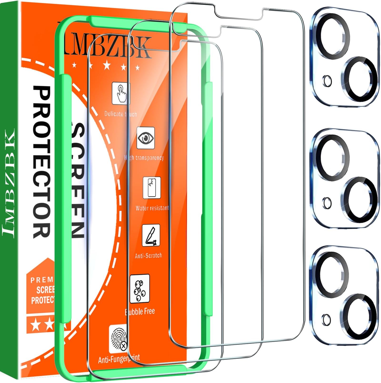 Amazon.com: IMBZBK 3 Pack Screen Protector for iPhone 13 Tempered Glass ...