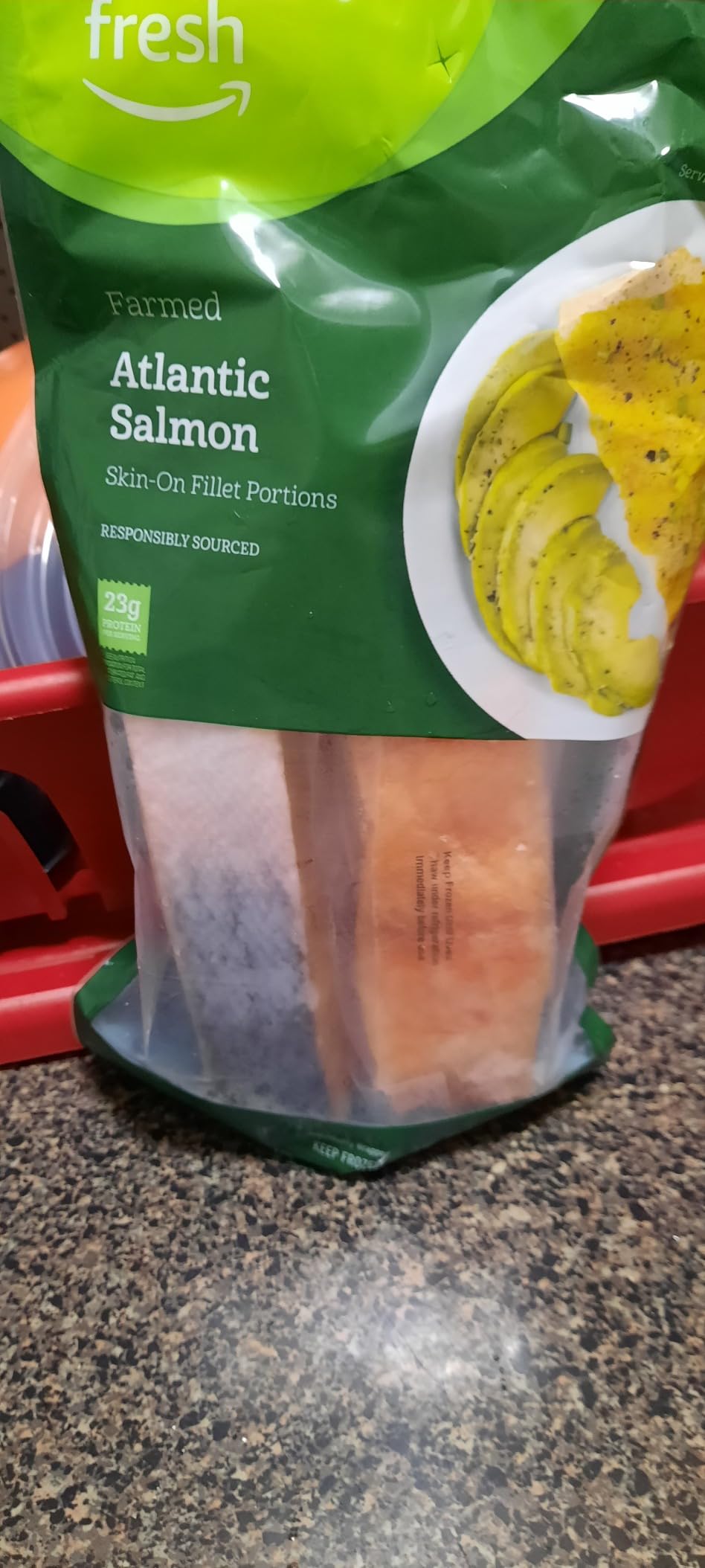 Amazon.com: Amazon Fresh Brand, Farmed Atlantic Salmon, 1 Lb (Frozen ...