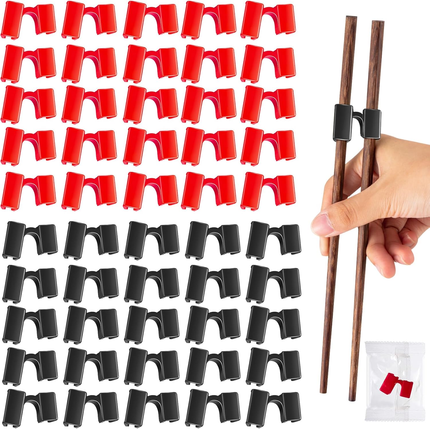 Amazon.com: Suttmin 200 Pcs Reusable Chopsticks Helper Chopstick ...